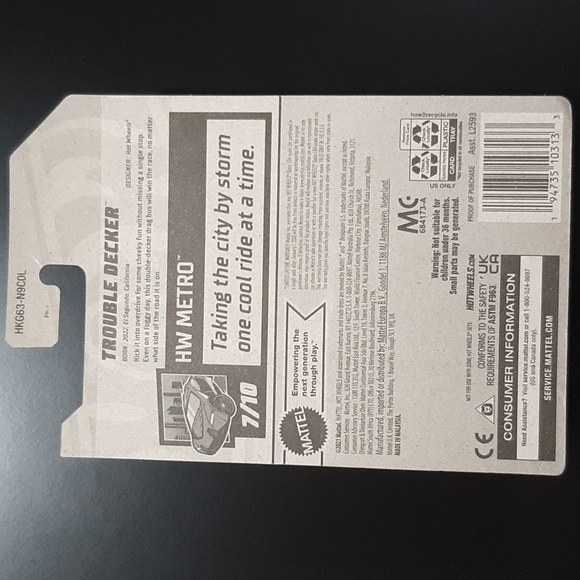 Mattel | Other | Hot Wheels Trouble Decker 223 Hw Metro Collection ...